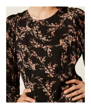 TWINSET Short Floral-print Satin-crepe Dress
