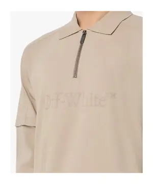 Off-White Long-sleeved Polo Shirt