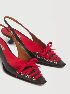 Marni Leather Lace-up Slingback