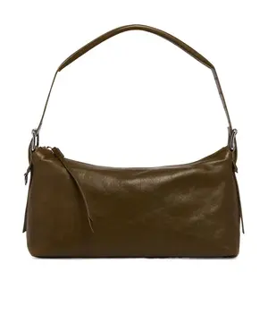 LEMAIRE Belted Baguette Bag In Leather - Brown