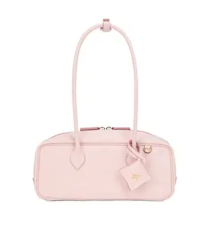 Mcm Aren Maxi Monogram Leather Shoulder Bag - Pink
