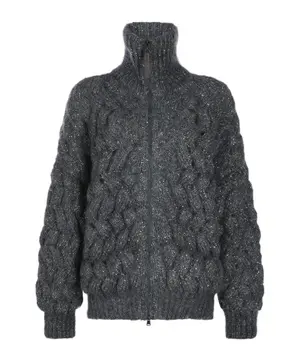 Brunello Cucinelli Dazzling Zigzag Cables Cardigan - No