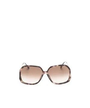 Chloé Tortoiseshell-effect Geometric-frame Sunglasses - Nude