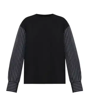 Marni Long Sleeve T-shirt With Striped Sleeves