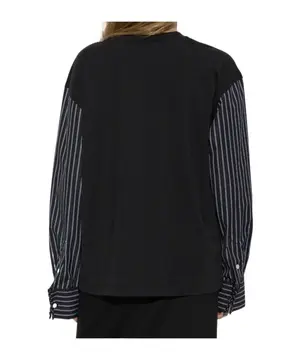 Marni Long Sleeve T-shirt With Striped Sleeves