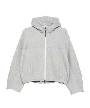 Brunello Cucinelli Zip-up Cropped Hoodie - White