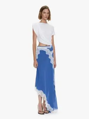 Christopher Esber Twisted Tee Dress With Lace Inserts - Blue