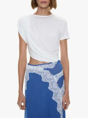 Christopher Esber Twisted Tee Dress With Lace Inserts - Blue