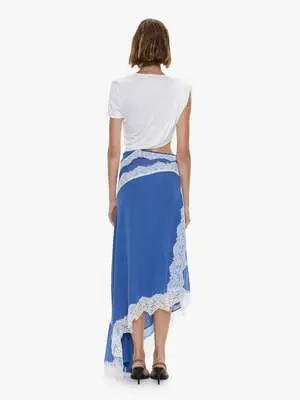 Christopher Esber Twisted Tee Dress With Lace Inserts - Blue