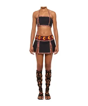 Emilio Pucci Embroidered Skirt - Brown