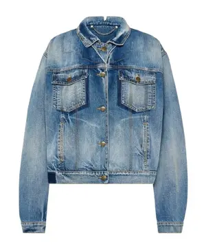 MAISON MARGIELA Folded Collared Denim Jacket - Blue