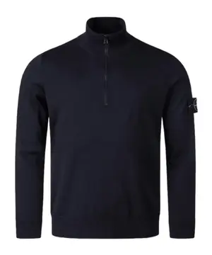 Stone Island Zip-neck Sweater - Blue