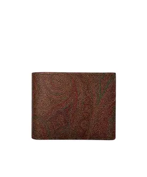 Etro Paisley Printed Bi-fold Wallet - Brown
