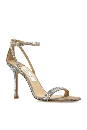 JIMMY CHOO Moza Crystal-embellished Heeled Sandals