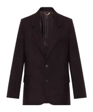 Victoria Beckham Lapel Long-sleeved Suit Jacket - Wine Red