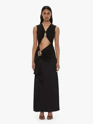 Christopher Esber Droplet Crystal Separation Tank Dress - Black