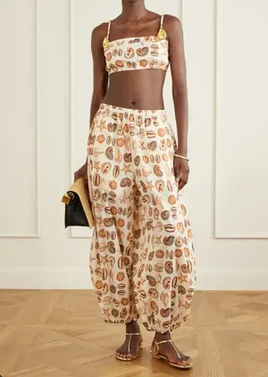 Farm Rio Printed Cotton Balloon Pants