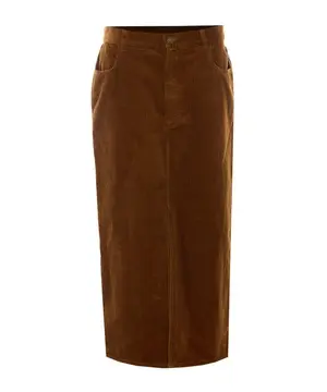 Isabel Marant Étoile Corduroy Maxi Skirt With Logo Patch - Brown
