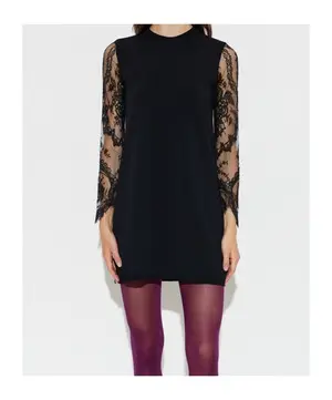 Valentino Garavani Round Neck Long Sleeve Dress