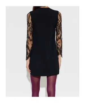 Valentino Garavani Round Neck Long Sleeve Dress