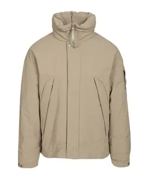 C.P. COMPANY Long-sleeved Stand-up Collar Cotton Coat - Nude