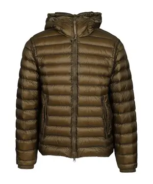 C.P. COMPANY Long-sleeved Hooded Cotton Jacket - Green