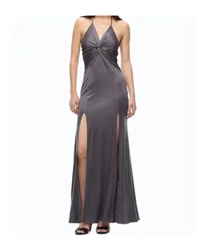 Pinko Long Slip Dress With Front Knot