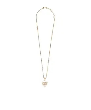 Valentino Garavani Vlogo Strass Heart Pendant Necklace - Gold
