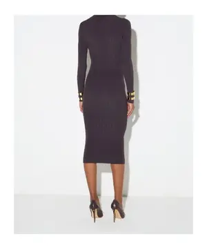 Elisabetta Franchi Knit Dress With Openwork Embroideries