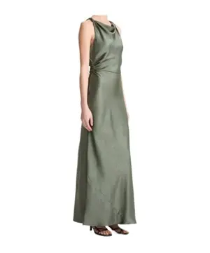 Vince Twisted Shoulder Dress - Gray