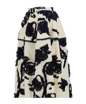 Erdem Fil Coupé Poplin Skirt