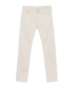 Jacob Cohen Bard Logo-patch Slim-fit Trousers - White