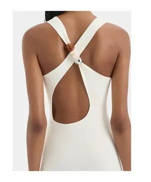 SIR. Saba Cross-back Maxi Dress With Beaded Embellishments - Ivory