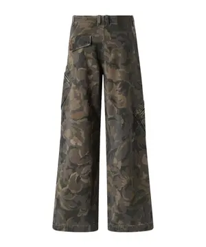 Pinko Camouflage-print Wide-leg Cargo Pants