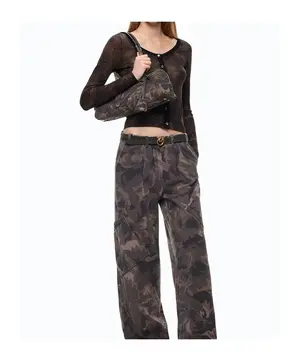 Pinko Camouflage Print Wide-leg Cargo Pants