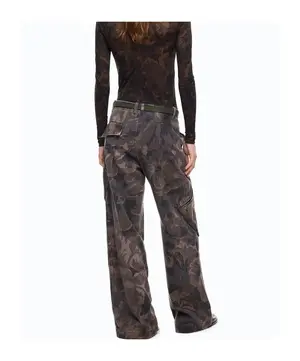 Pinko Camouflage Print Wide-leg Cargo Pants