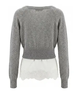 Ermanno Scervino Long-sleeved Knitted Patchwork Cardigan