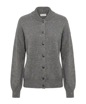 Brunello Cucinelli Long-sleeved Crewneck Cardigan With All-over Sequin Embellishment