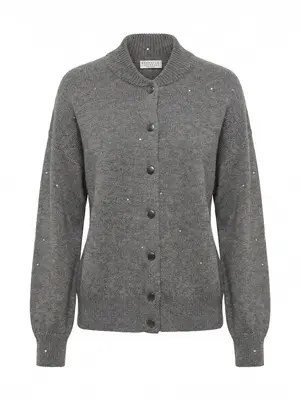 Brunello Cucinelli Brunello Cucinelli Long-Sleeved Crewneck Cardigan With All-Over Sequin Embellishment No