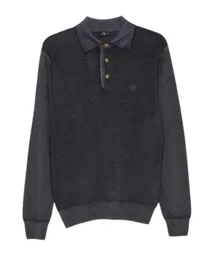 Etro Long-sleeve Polo Shirt - Black