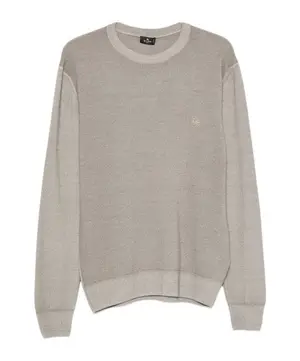 Etro Pegaso-embroidered Waffle-knit Sweater - Nude