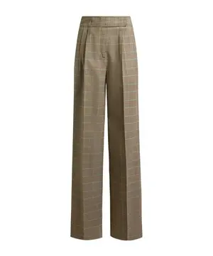 Etro Stretch Wool Trousers With Prince Of Wales Motif - Light Brown