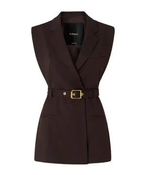 Pinko Belted Sleeveless Jacket