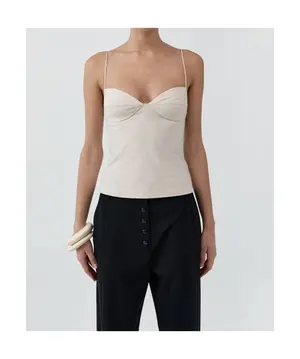 ST. AGNI Cotton Blend Camisole - Porcelain