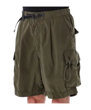 AND WANDER Workwear Belted Shorts