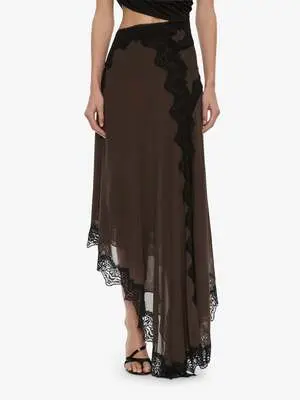 Christopher Esber Twisted Tee Dress With Lace Inserts - Husk/ Black