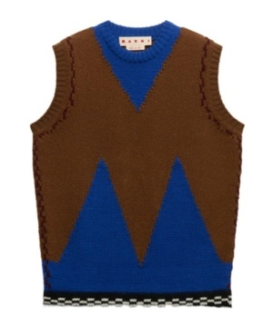 Marni Wool Vest With M Intarsia - Brown