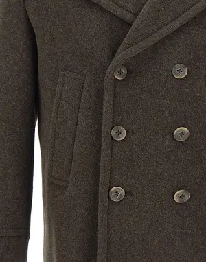 PAUL  SHARK Ribbed-collar Peacoat
