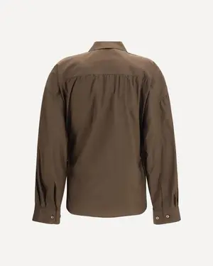 LEMAIRE Twisted-front Shirt - Truffle