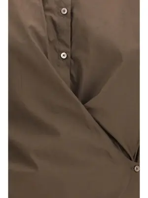 LEMAIRE Twisted-front Shirt - Truffle
